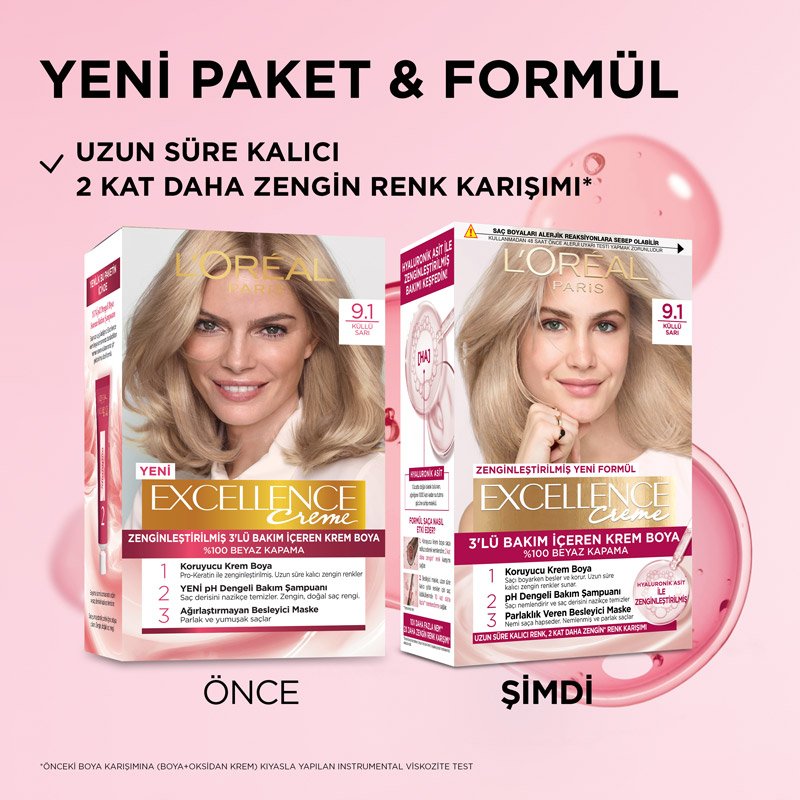 Excellence Creme 9.1 Küllü Sarı Saç Boyası | L'Oréal Paris