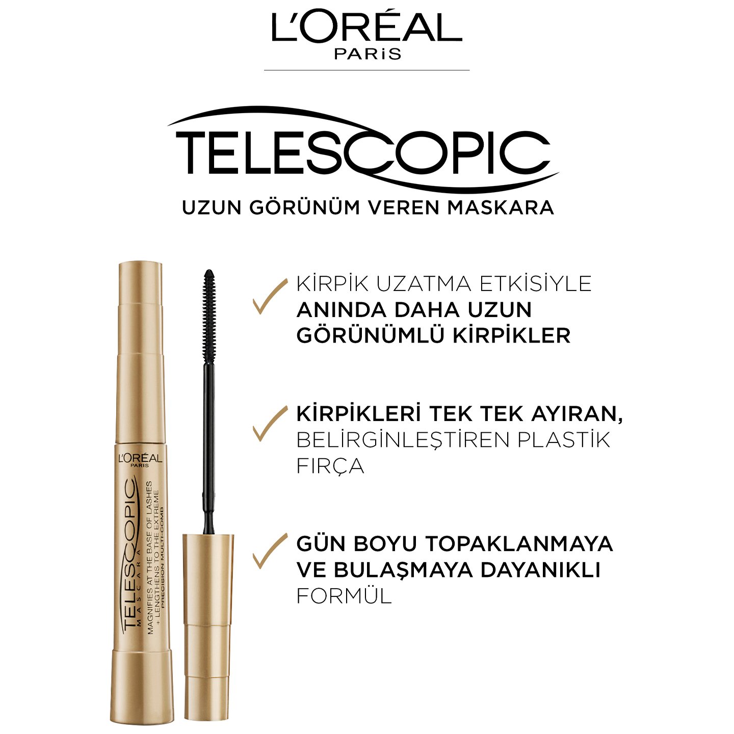 Telescopic Gold Siyah Maskara | L'Oréal Paris